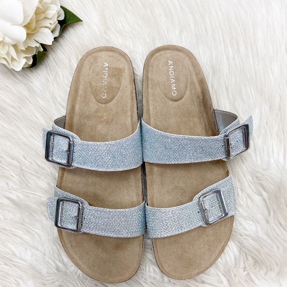andiamo | Shoes | New Andiamo Rhinestone Double Buckle Sandals | Poshmark